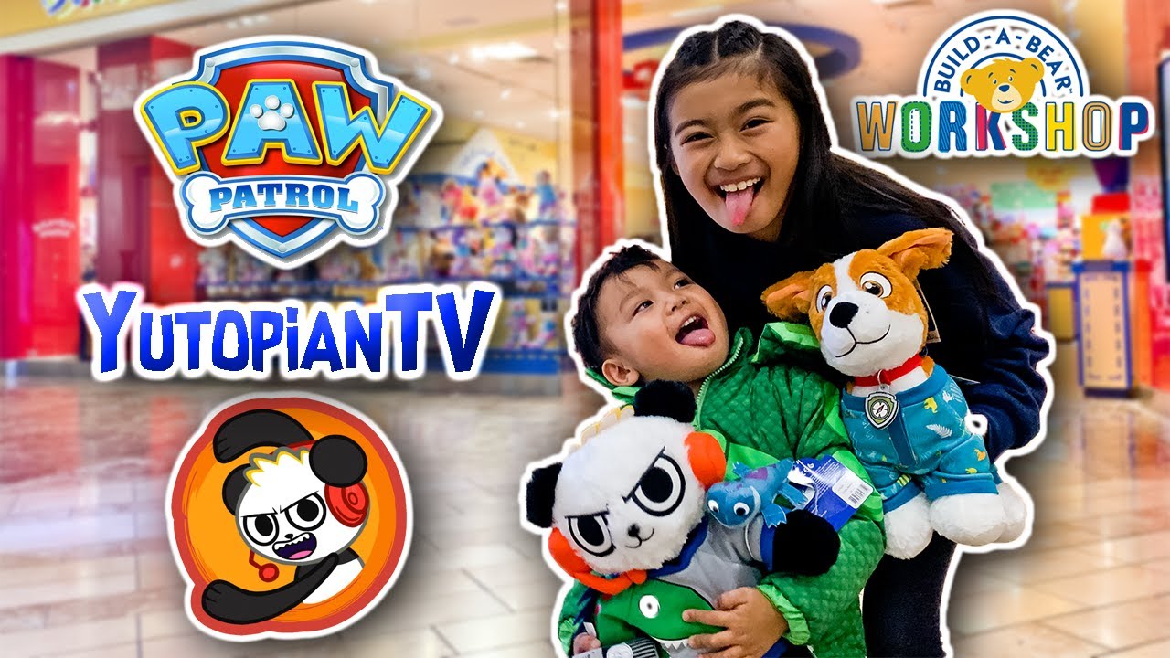 🧸 Build-A-Bear Workshop Tour 🐼 Combo Panda and Paw Patrol Tracker Puppy ...