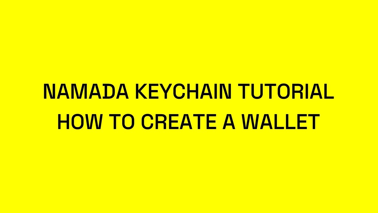 How To Create A Namada Wallet - YouTube