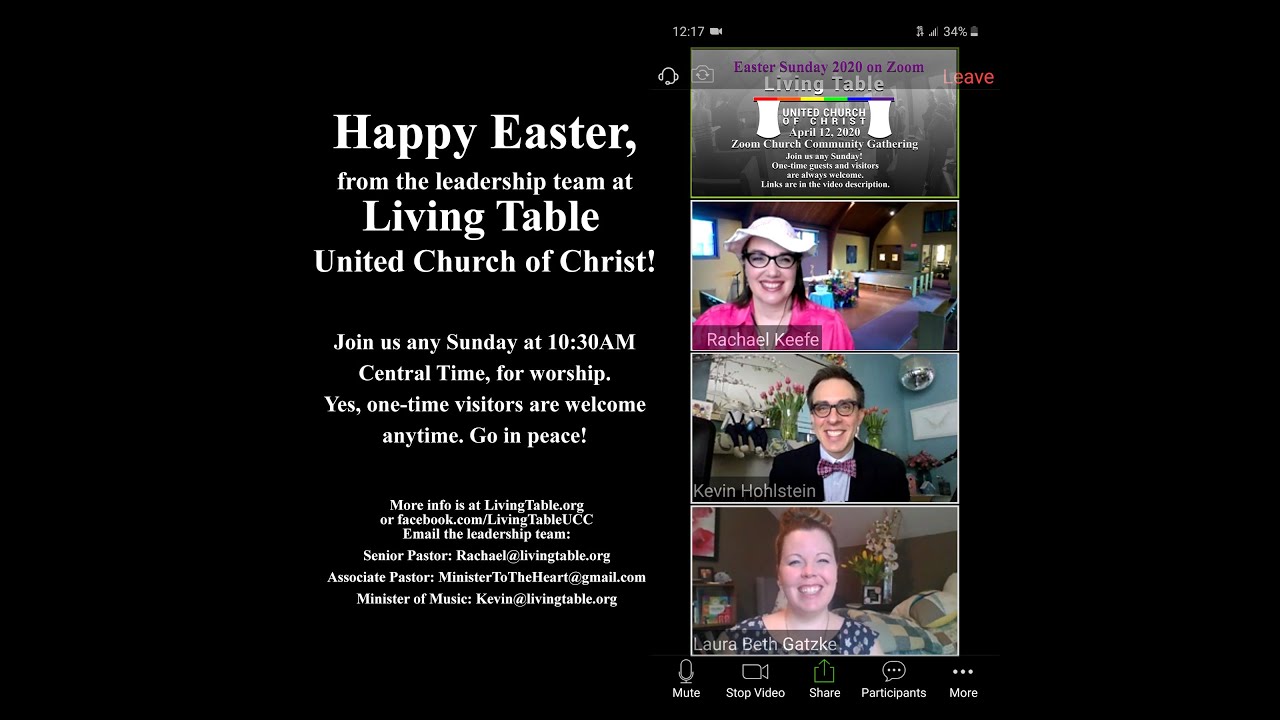 Living Table UCC Zoom Church EASTER SUNDAY Service April 12, 2020 - YouTube
