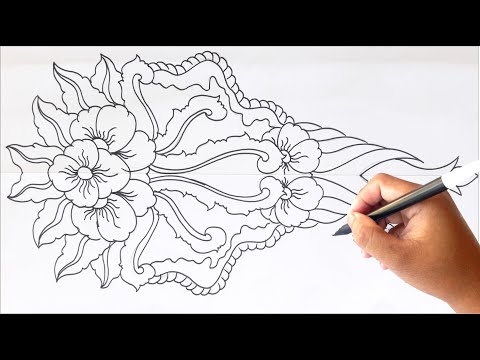 Cara Menggambar Batik Motif Terpesona #viral #batik #trending - cara menggambar batik yang mudah