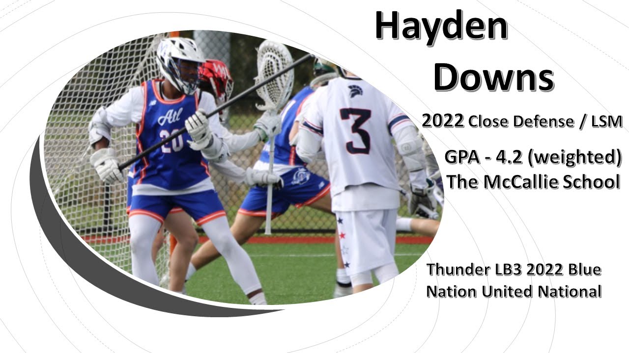 Hayden Downs 2020 Lacrosse Highlights 11 23 2020 - YouTube