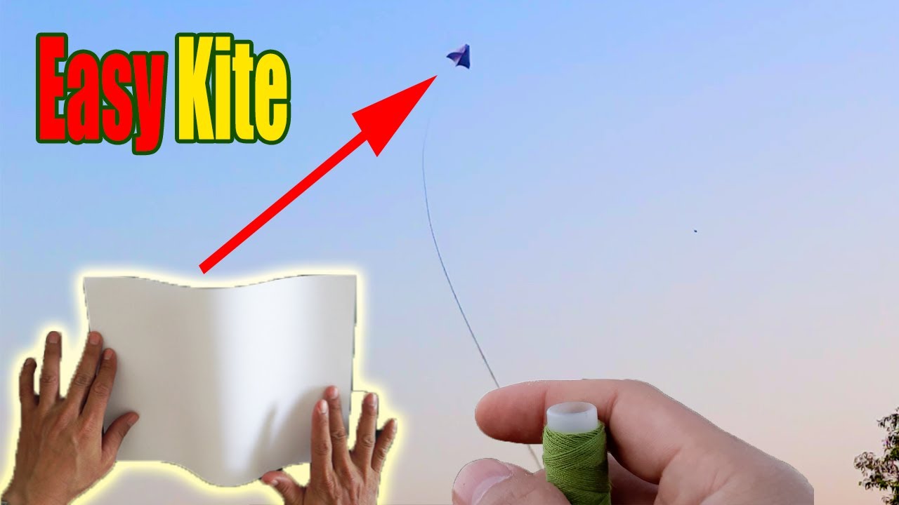 How to make a FLYING PAPER KITE at home Just5mins - YouTube