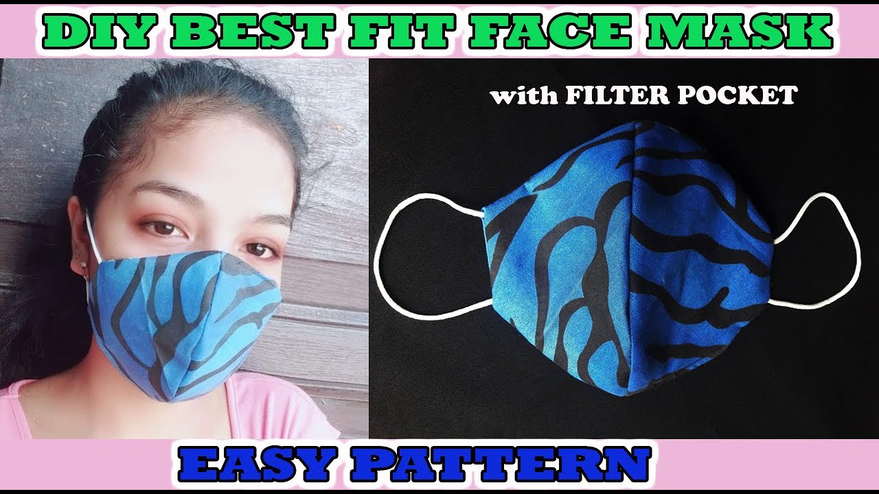 DIY BEST FIT EASY PATTERN FACE MASK - YouTube