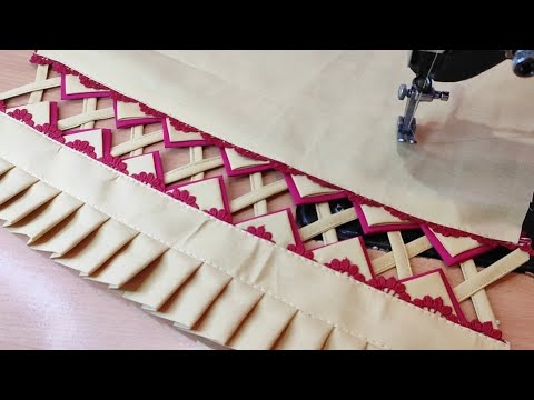 Trendy trouser bottom design with easy sewing tips 💕//Beautiful design ...