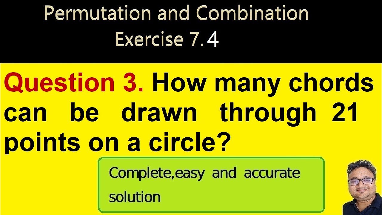Permutations and Combination Ex 7.4 ,Q3|how many chords can be drawn ...