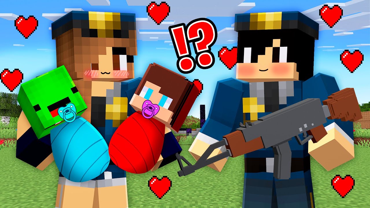 JJ and Mikey Were Adopted By POLICE in Minecraft! - Maizen - YouTube