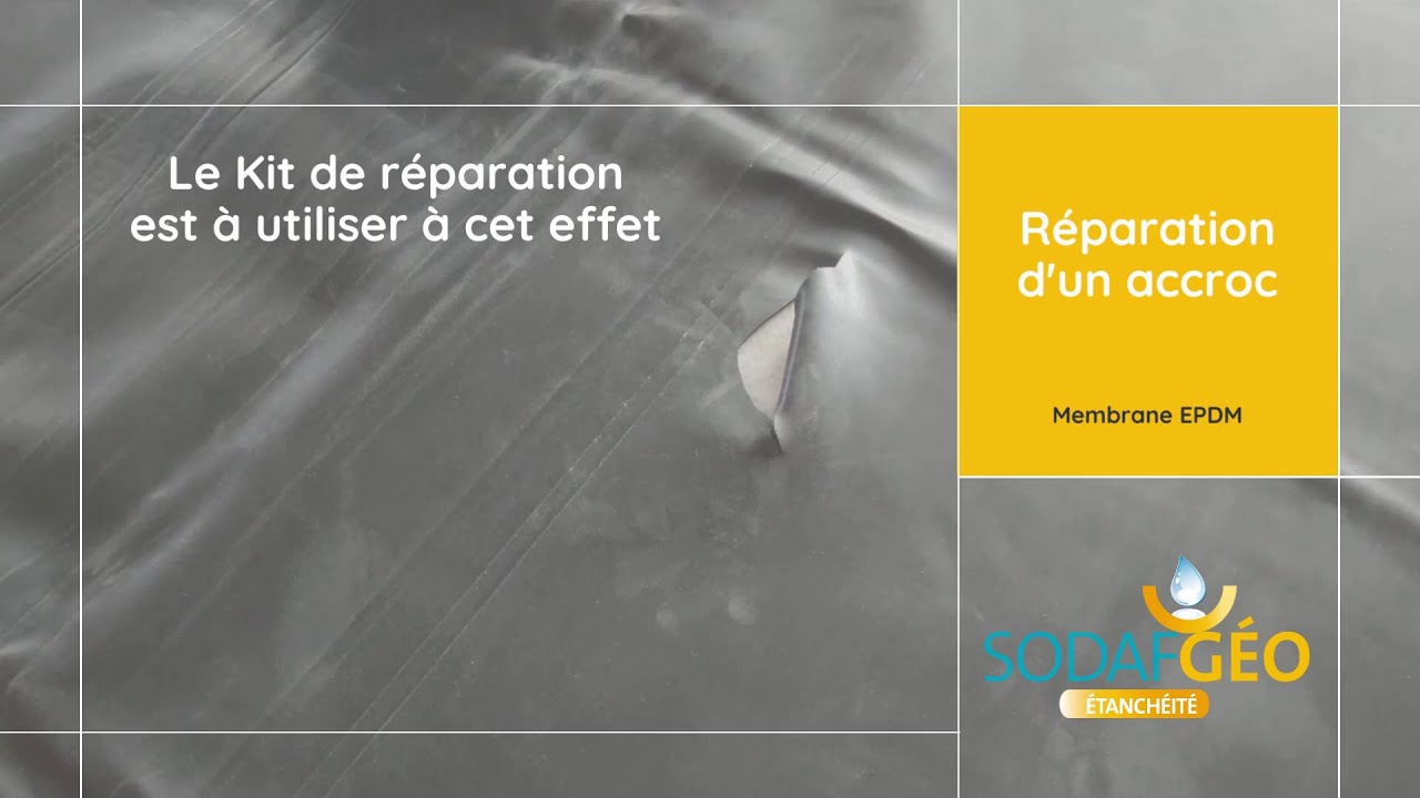 Réparation d'un accroc - bassin membrane EPDM - YouTube