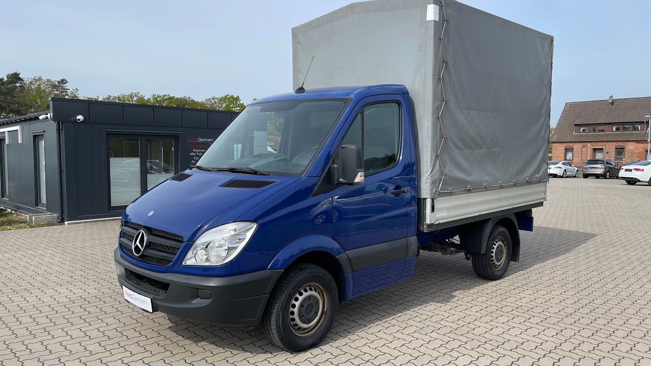 Mercedes Sprinter II Pritsche 313 CDI aus 1. Hand MwSt. in blau - YouTube