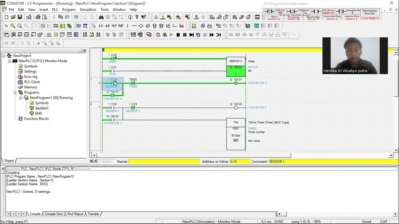 Simulasi Program 2 buah Conveyor CX PROGRAMMER - YouTube