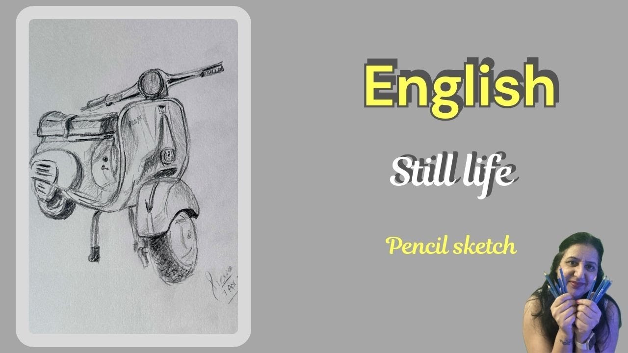 How to draw or sketch a Scooter Bike for Beginners and kids English ...
