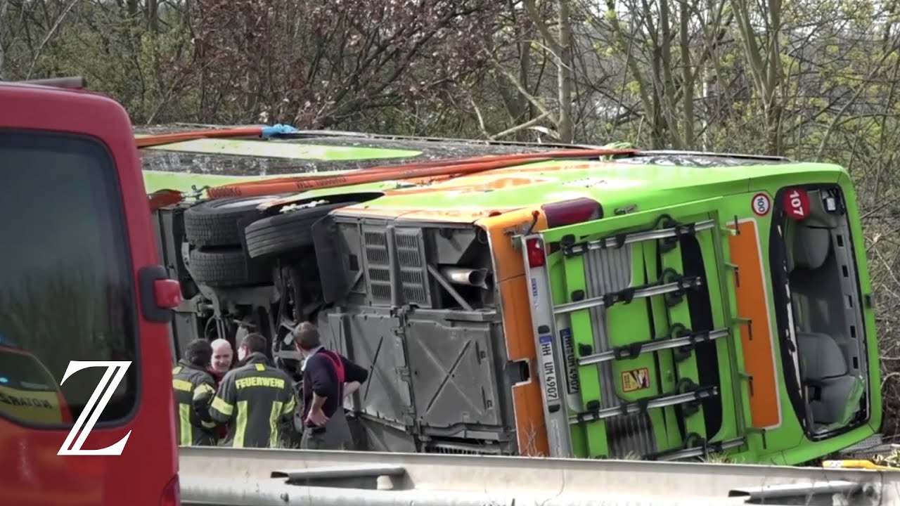Mindestens fünf Tote bei Unfall mit FlixBus auf A9 nahe Leipzig - YouTube