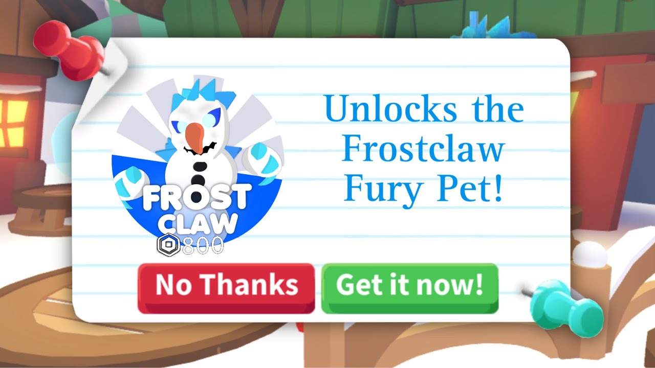 DO THIS TO GET THE NEW FROSTCLAW FURY AS A PET IN ADOPT ME ️ FREE ...