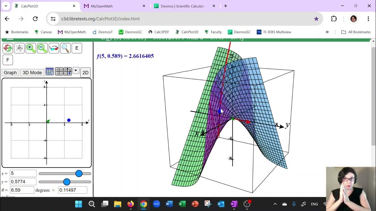 Finding Directional Derivative Given Angle Direction and Using CalcPlot3D - YouTube