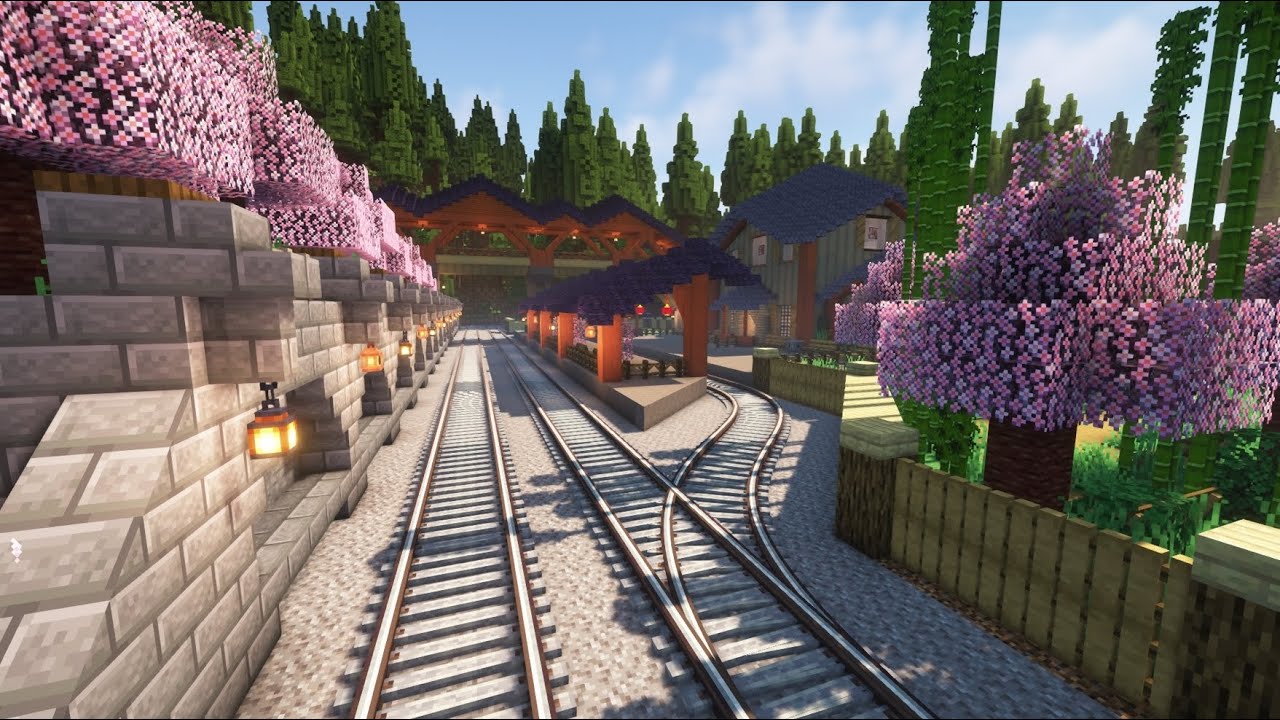 Sakura Train Station & Train Building - Cyber's Modded Minecraft ...