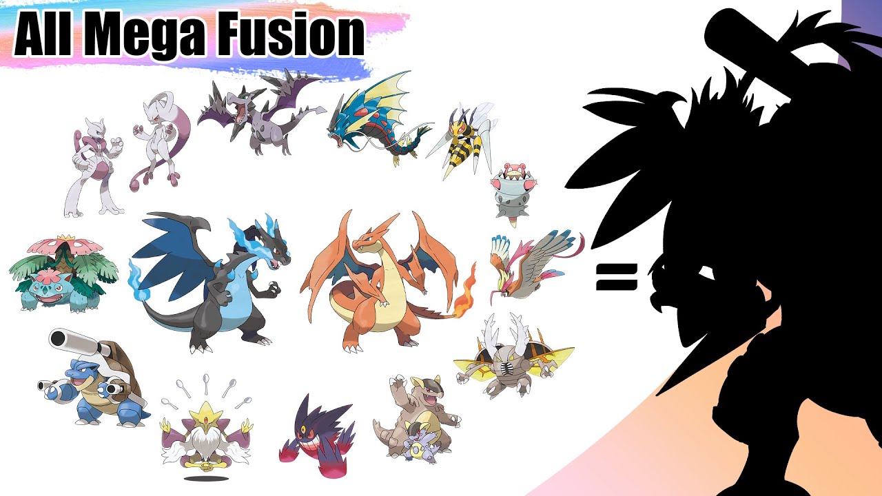 All Kanto Mega Evolutions Fusion | Top 30 Pokémon Fusion Compilation ...