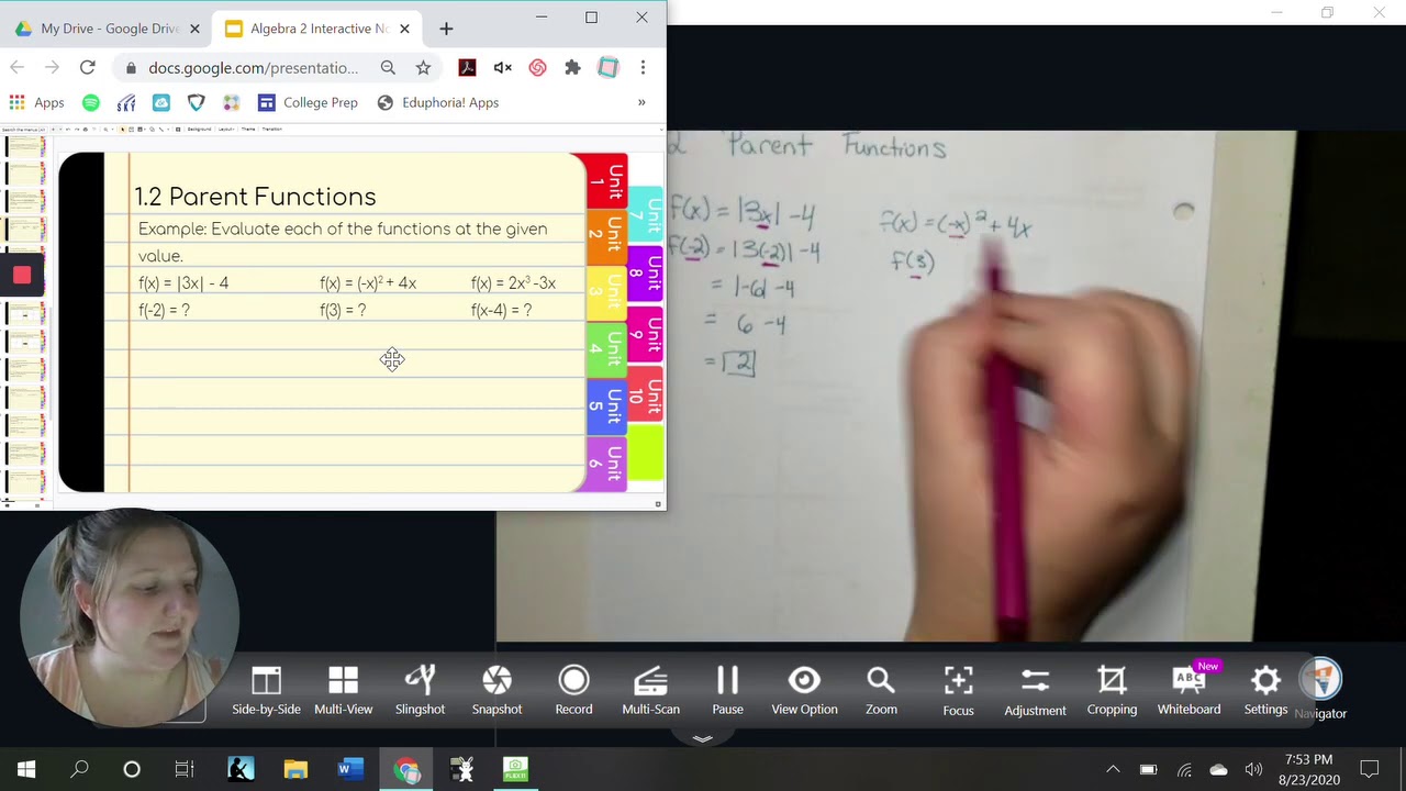 A2 1.2 Parent Functions pt 2 (Function Notation) - YouTube
