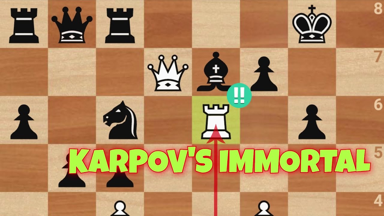 Double Rook Sacrifice! Anatoly Karpov vs. Veselin Topalov, 1994 Linares ...