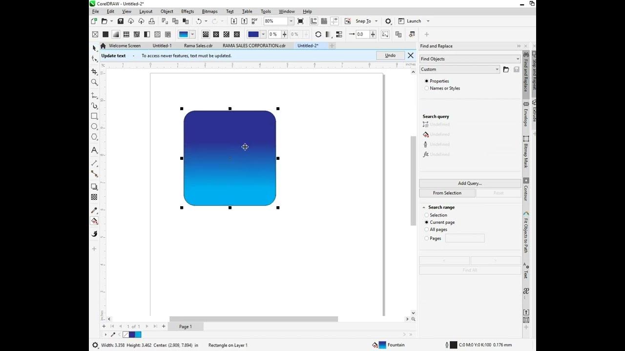 Gradient Tool or Interactive Fill Tool in Corel Draw - YouTube