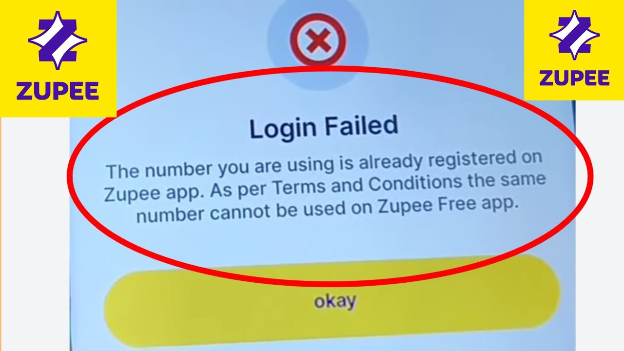 Zupee App Login Failed The number you are using is already registered ...