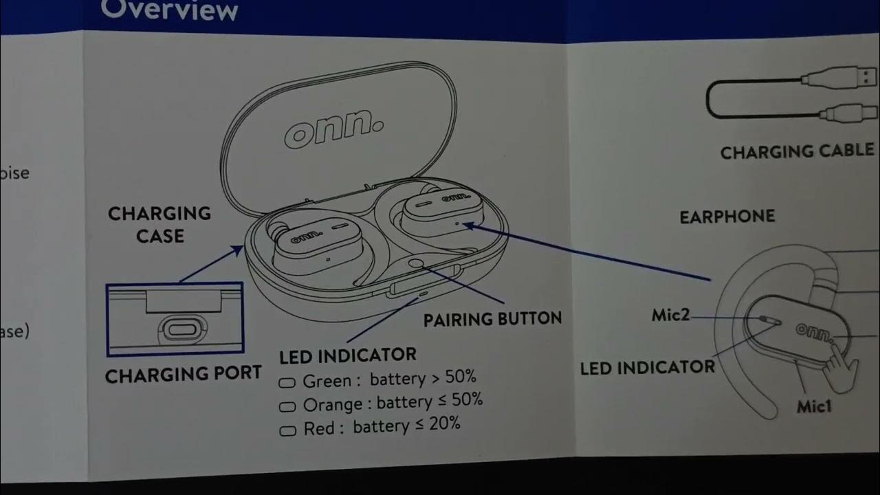 ONN wireless open ear earphone instructions AABLU100130685 EN-06302023 ...
