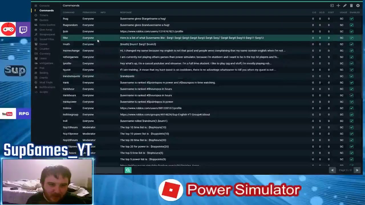 Editing streamlab chatbot commands with viewers - YouTube