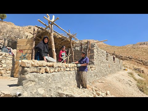 🏔️ Nomadic Life in the Mountains | Building a Stone Shelter and Struggling to Survive 🧱💪