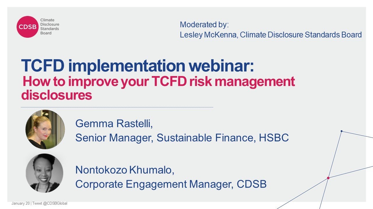 TCFD implementation webinar series - how to improve your TCFD risk ...