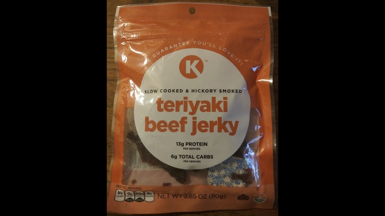 Circle-K Slow Cooked & Hickory Smoked Teriyaki Beef Jerky Review - YouTube