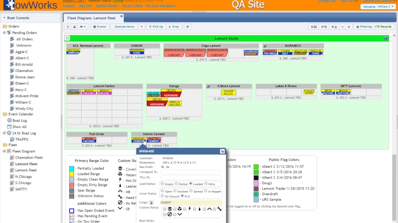 barge status on TowWorks - YouTube