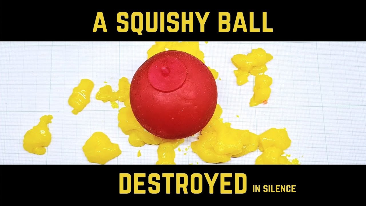 Destroying a squishy ball. The red one. Stress relief ball. Satisfying ...