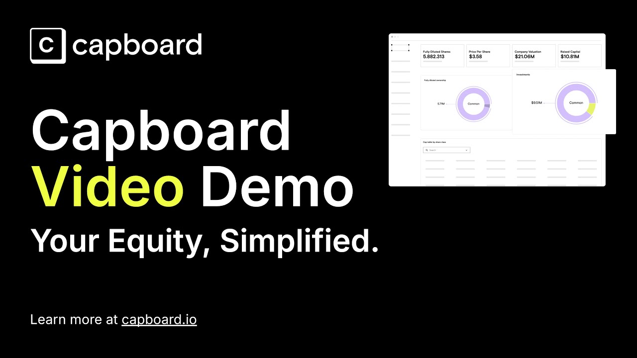 Capboard Video Demo | Your Equity, Simplified (January 2025) - YouTube