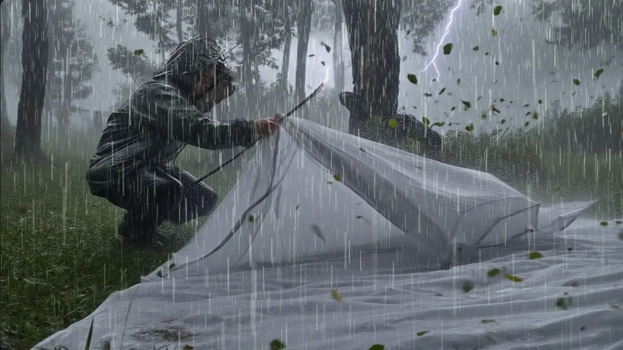 EXTREME BAD WEATHER‼️BEST CAMPING IN HEAVY RAINSTORM & THUNDERSTORMS ...