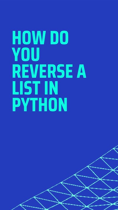 How do you reverse a list in python || python || study spot - YouTube
