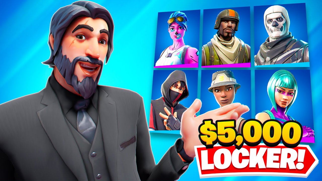 My $5,000 Fortnite LOCKER TOUR! (Rare Mobile Skins) - YouTube
