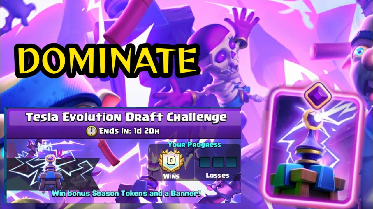 TESLA EVOLUTION DRAFT CHALLENGE in CLASH ROYALE! - YouTube