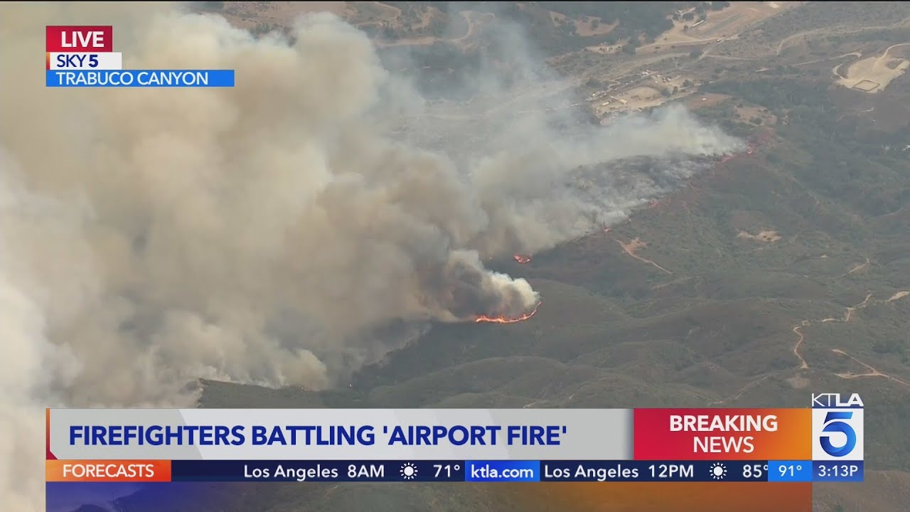 Large wildfire erupts in Orange County - YouTube