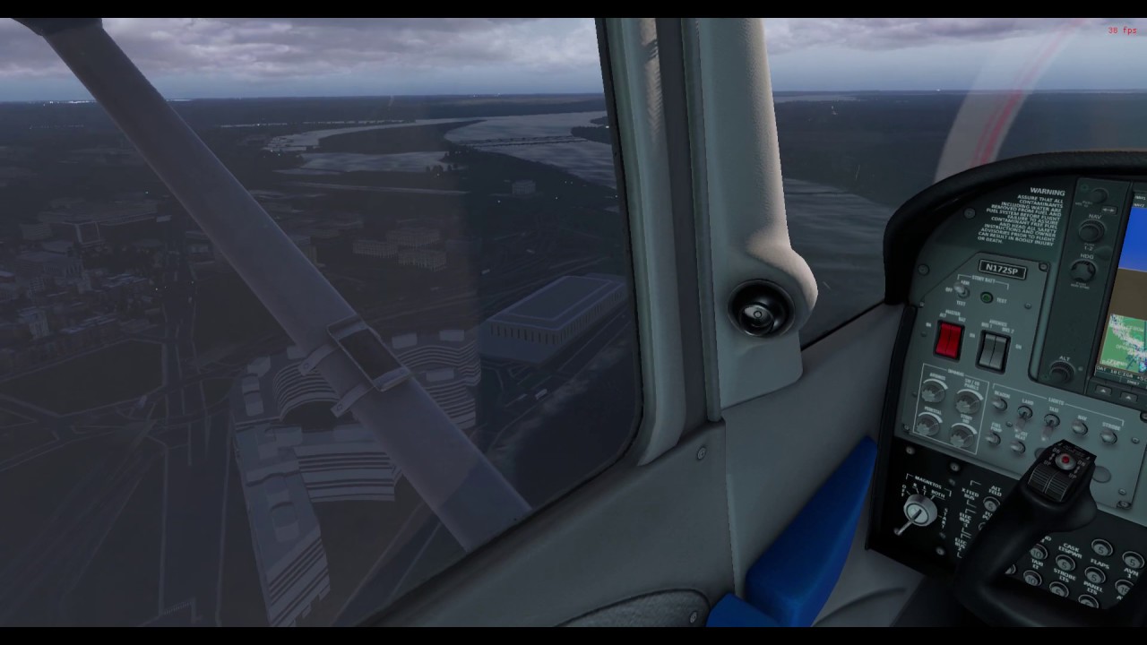 Cessna 172SP Cockpit View | Stormy landing at Washington Ronald Reagan ...