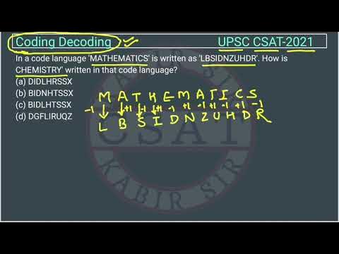 UPSC CSAT PYQ Coding and Decoding 2021 In a code language 'MATHEMATICS' is written as ...