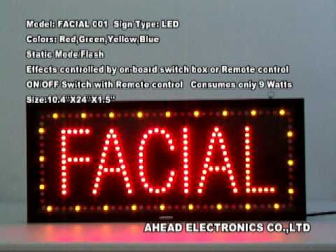 LED SIGN FACIAL 001 - YouTube