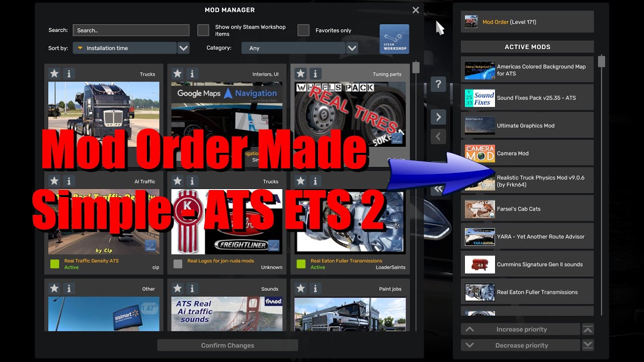 Mod Order for ATS ETS 2 V1.55 Simple To Understand. - YouTube