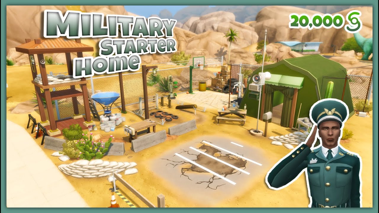 Military Starter Home Sims 4 | 20k Build | Budget Build | Starter home ...