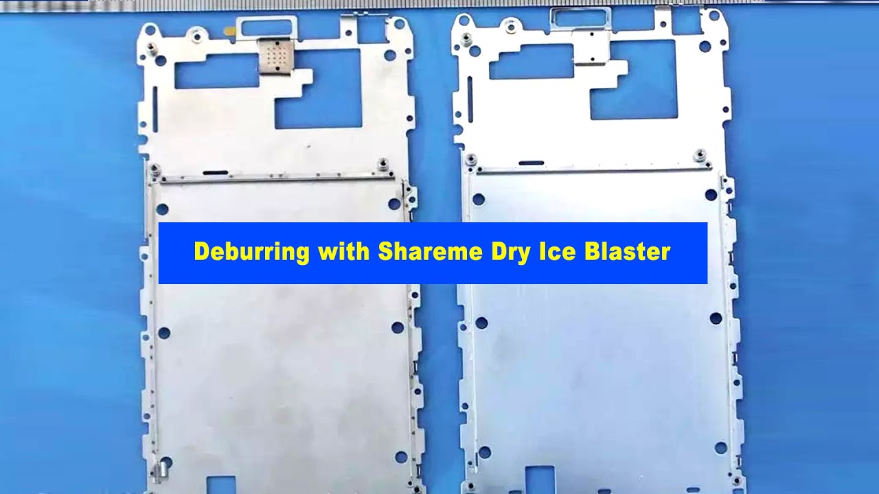 How to deburr a laptop computer rear cover with a dry ice blaster ...