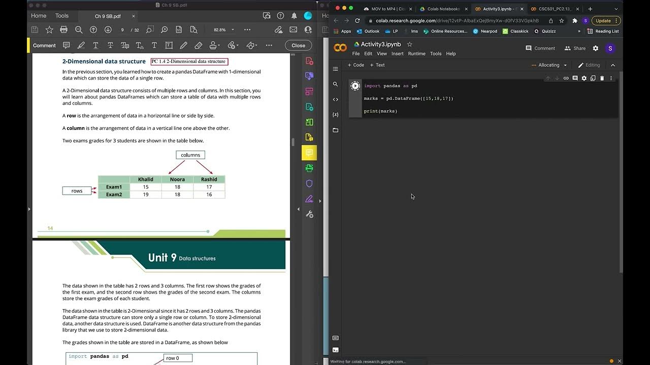 Activity3 Storing Data In A 2d Dataframe Youtube
