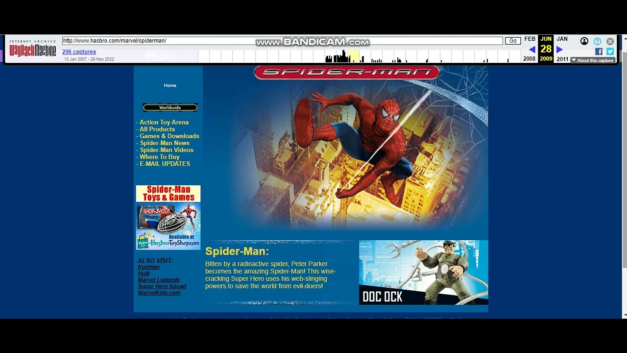 Spider-Man old Hasbro website. (2nd last video.) - YouTube