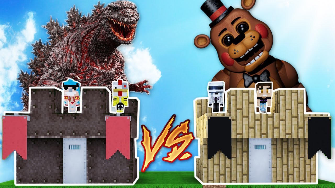 CASTILLO DE GODZILLA VS CASTILLO DE FREDDY (FNAF) 😱!! - MINECRAFT ...