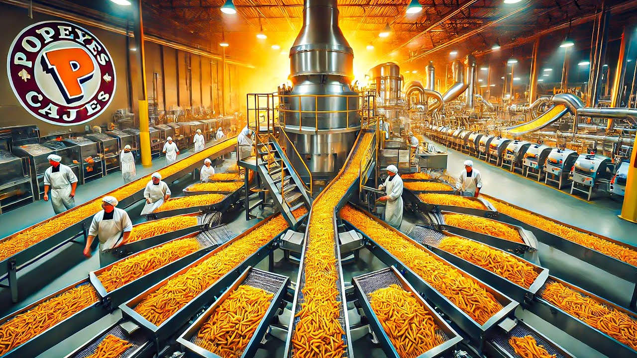 How Popeyes Cajun Fries Are Made | Factory Process Engineering - YouTube