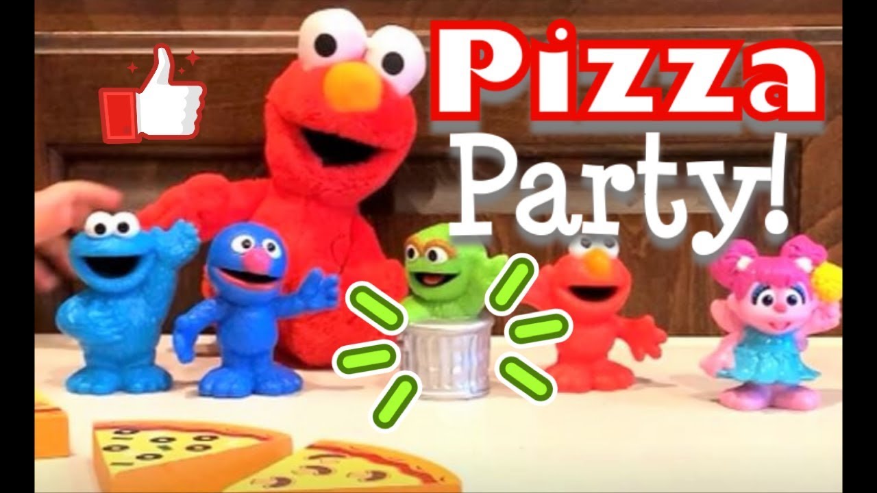 Elmo Sesame Street Pretend Play Pizza Party with Nursery Rhymes and Kid ...