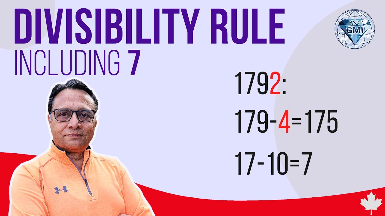 Rule For Divisibility By 7 And Test Examples Youtube