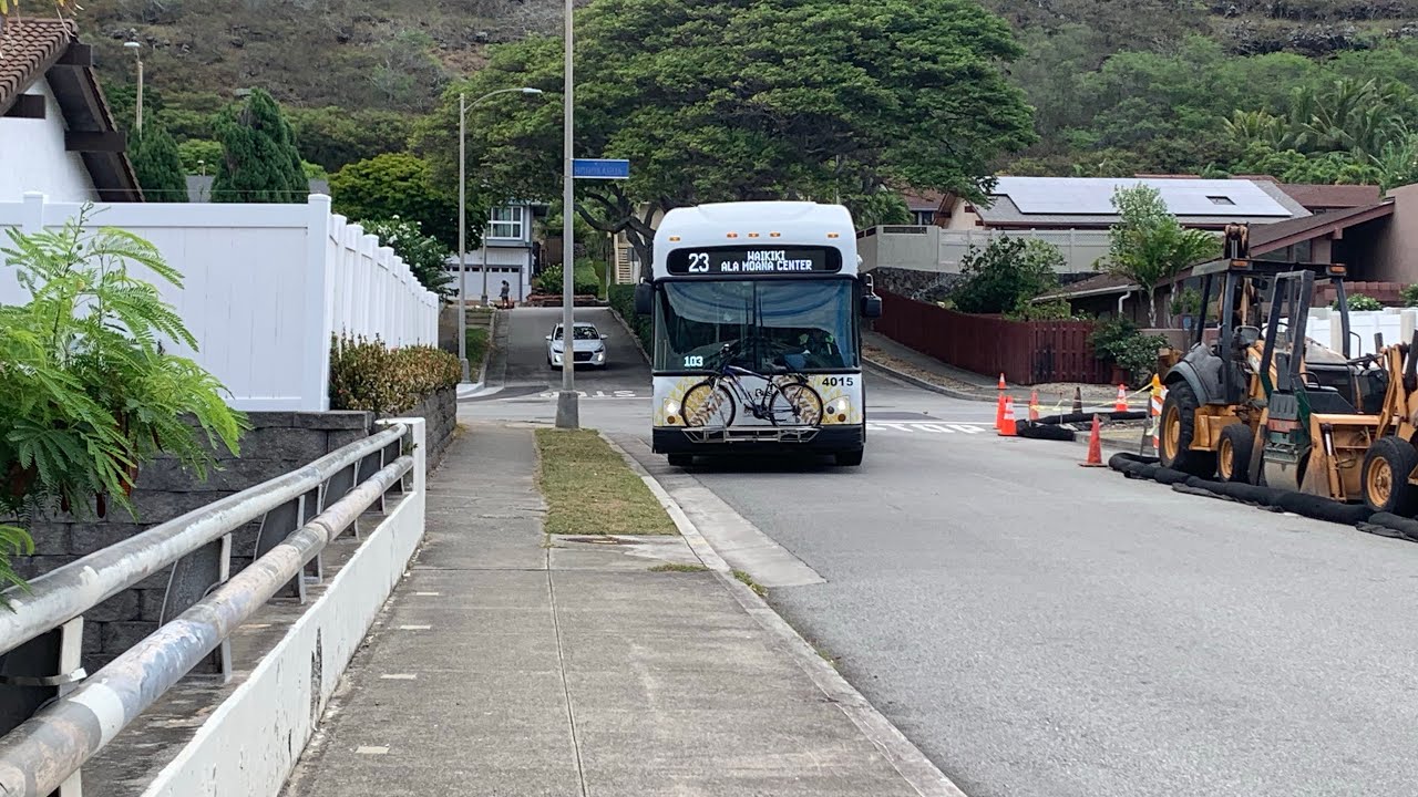 Honolulu TheBus Route 23- Waikiki- Ala Moana Center Bus# 4015 “Driver Made The wrong Turn ...
