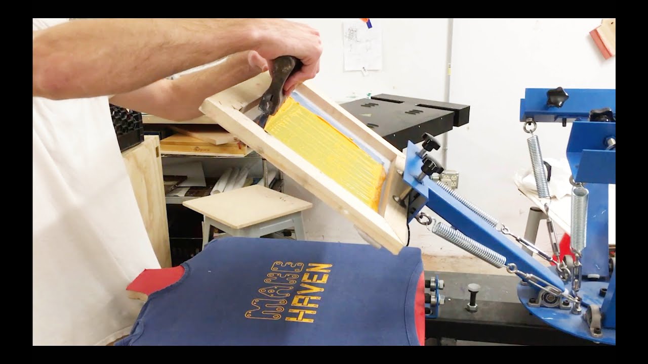 Using a T-Shirt Platen & Screenprinting Machine to print w/ Plastisol ...